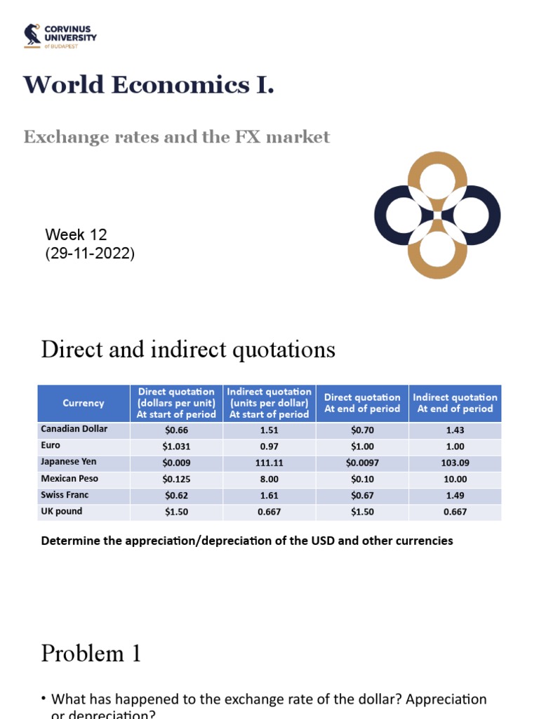 WE - 12 - Exchange Rates and FX Markets | PDF | Exchange Rate ...