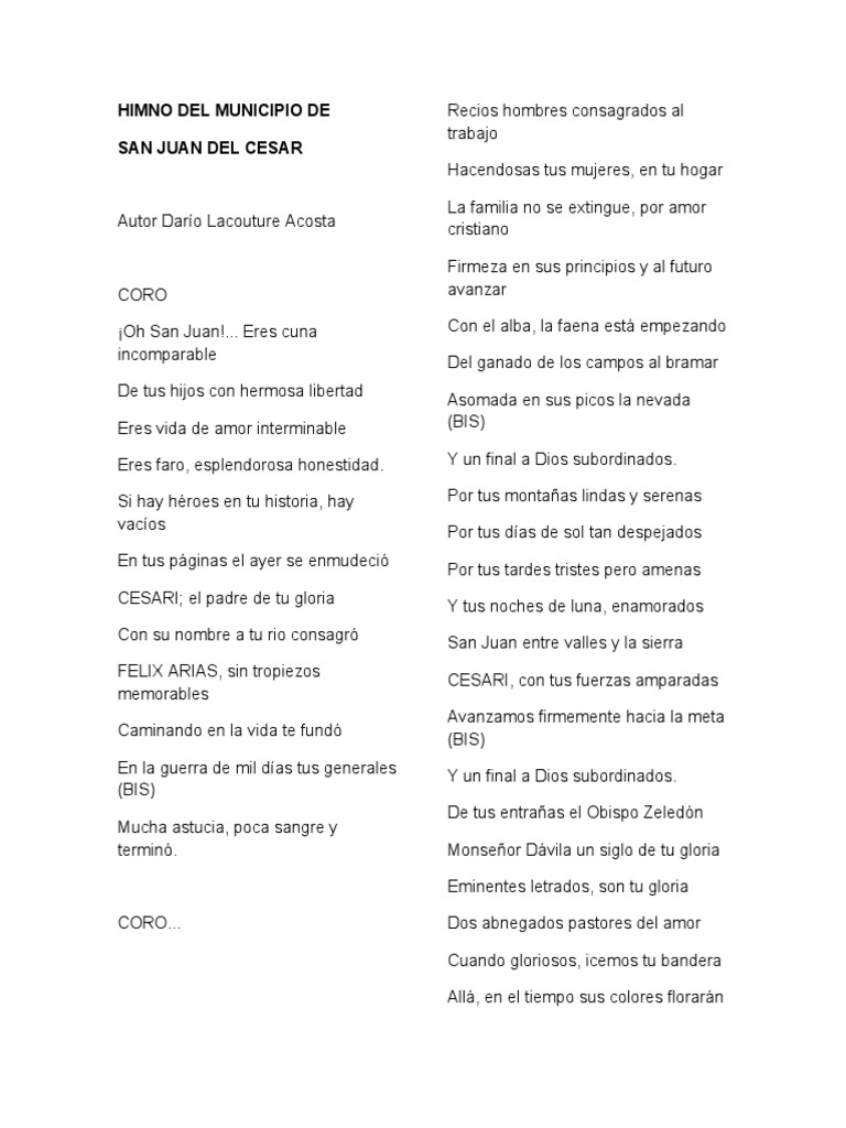 HIMNO de SAN JUAN | PDF