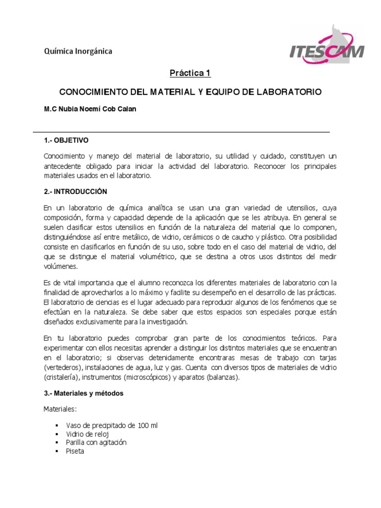 Conocimiento Del Material y Equipo de Laboratorio | PDF | Laboratorios ...