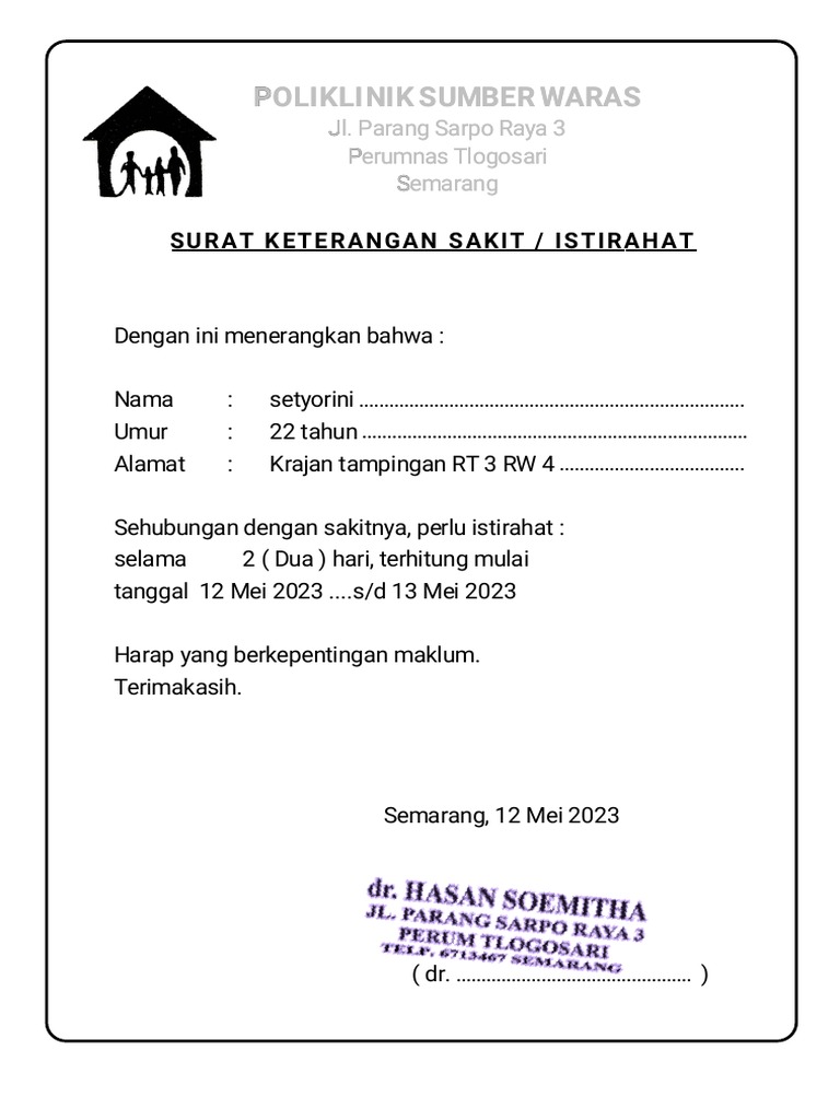 Surat-Keterangan-Sakit | PDF