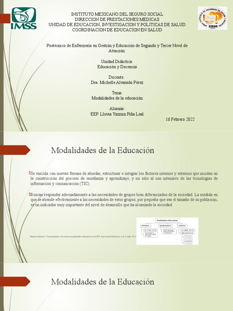 5 Modalidades en La Educacion | PDF | Educación a distancia | Enseñando
