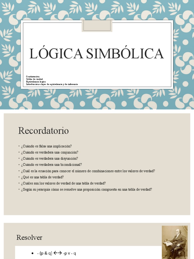 Lógica Simbólica 2 | PDF | Expresiones lógicas | Metafilosofía