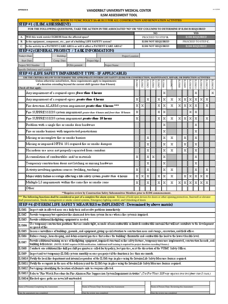 ILSM Assessment Tool-Mh 12-9-2020r1 | PDF | Firefighting | Fire Safety