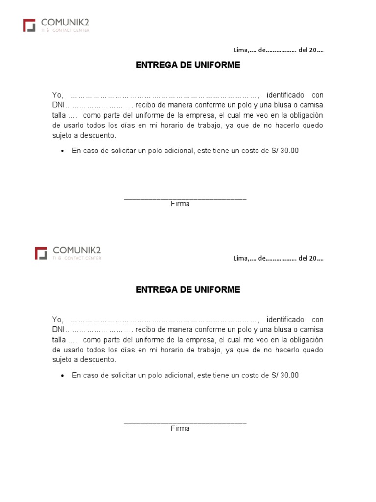Entrega de Uniforme | PDF | Crecimiento personal y profesional | Finanzas y dinero