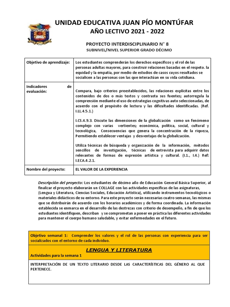 Decimo Proyecto 8 Interdisciplinario | PDF | guerra troyana | Poesía épica