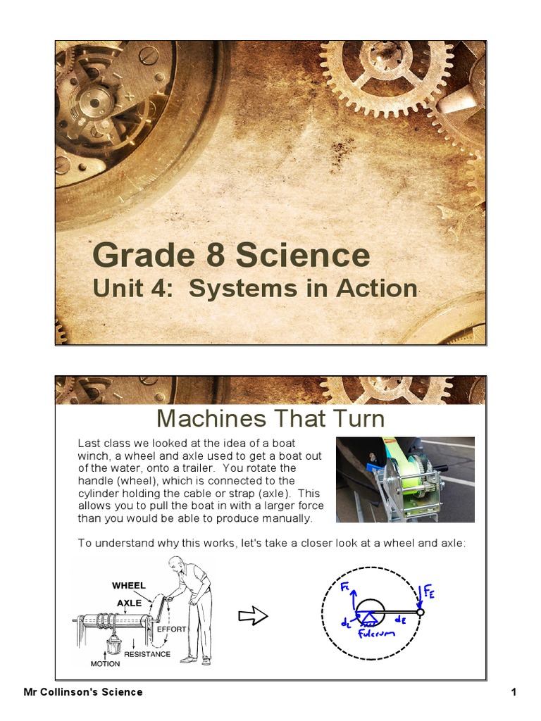 Grade 8 Science: Machines in Action | PDF | Gear | Manufactured Goods