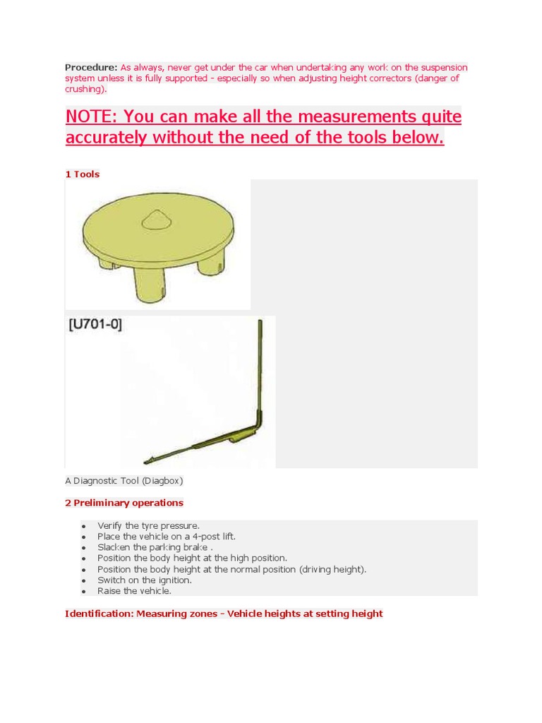 Suspension Height Adjustment Procedure | PDF | Axle | Mechanical ...