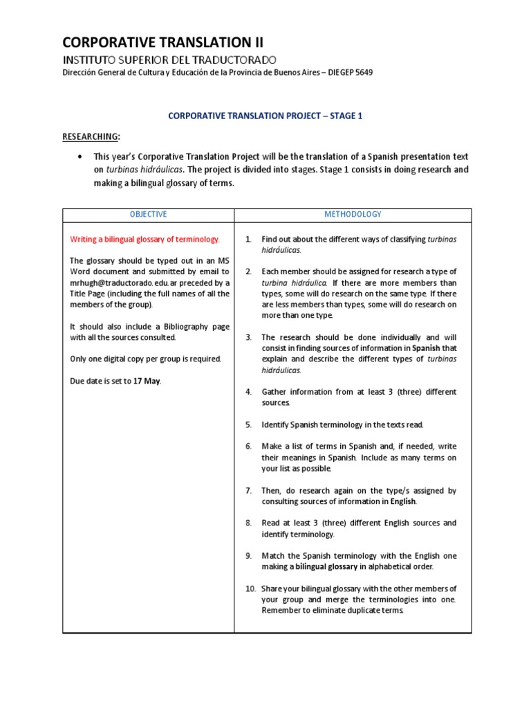 05 - Translation Project - STAGE 1 | PDF | Human Communication ...