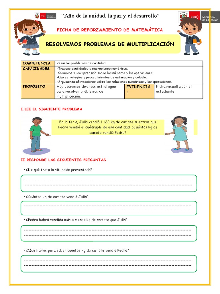Problemas de Multiplicación para Estudiantes | PDF