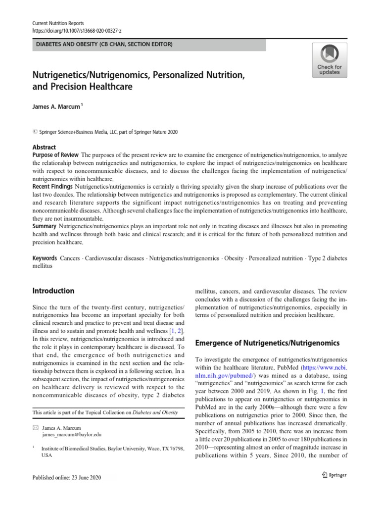 Nutrigenomics | PDF | Cardiovascular Diseases | Non Communicable Disease