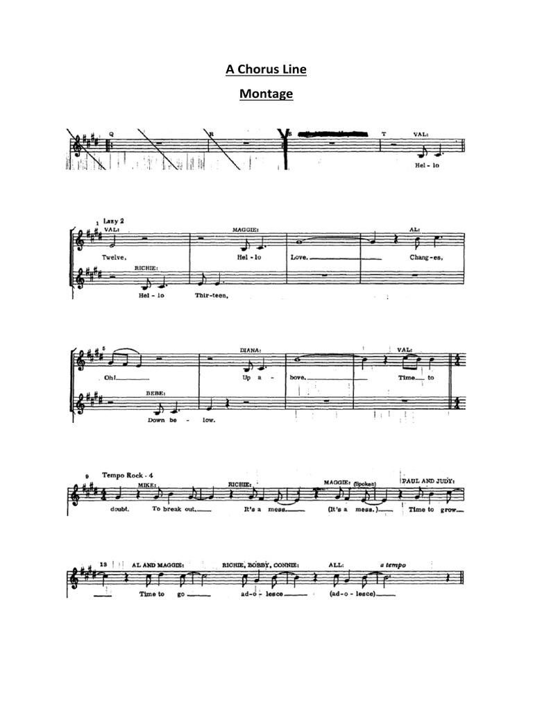 Chorus Line - Montage - Vocal Book | PDF