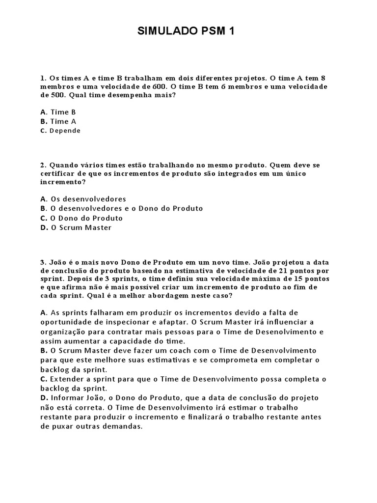 Simulado PSM 1 - 1 | PDF