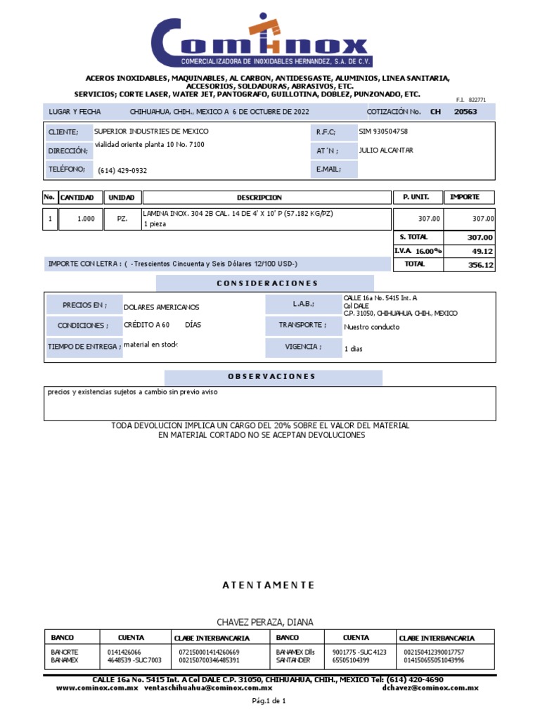 COMINOX Inox Cal14 | PDF