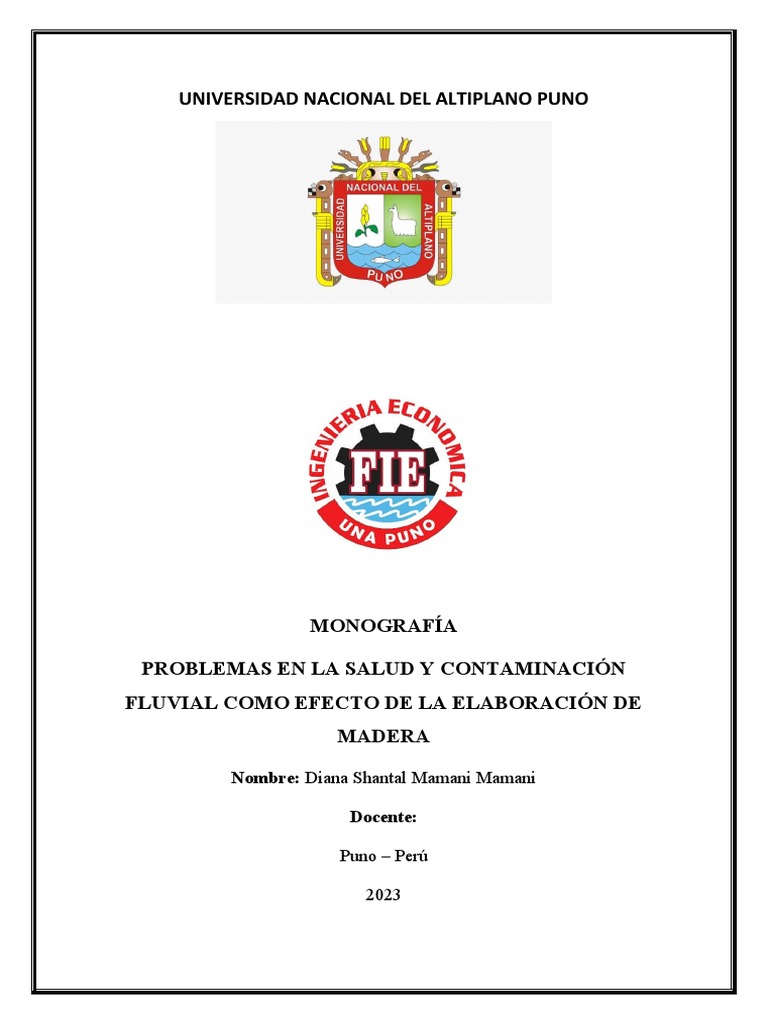 Monografia de La Industria Maderera | PDF | Contaminación | Agua
