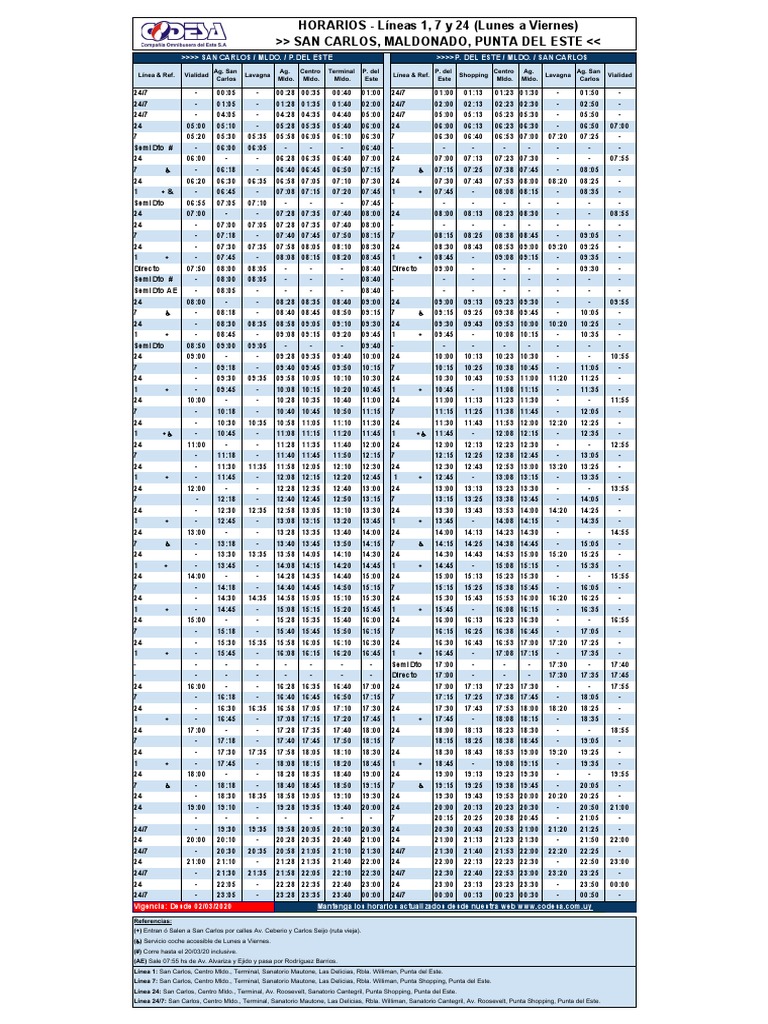 Horarios CODESA | PDF