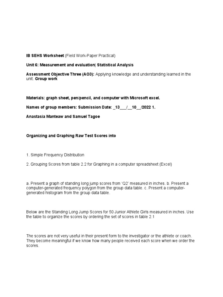 Unit - 6 Worksheet | PDF