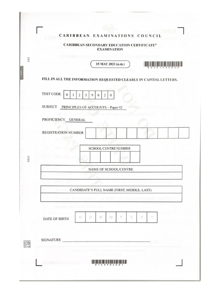 Caribbean Examinations Council 230515 183754 | PDF