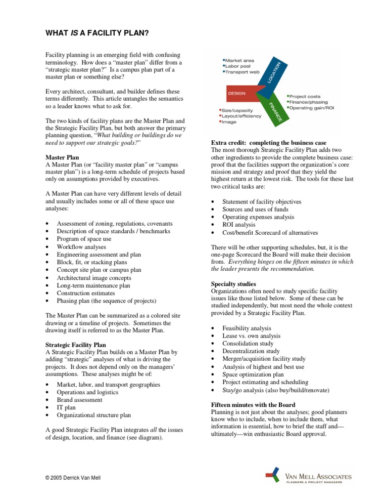 What Is A Facility Plan | PDF | Mergers And Acquisitions | Strategic ...