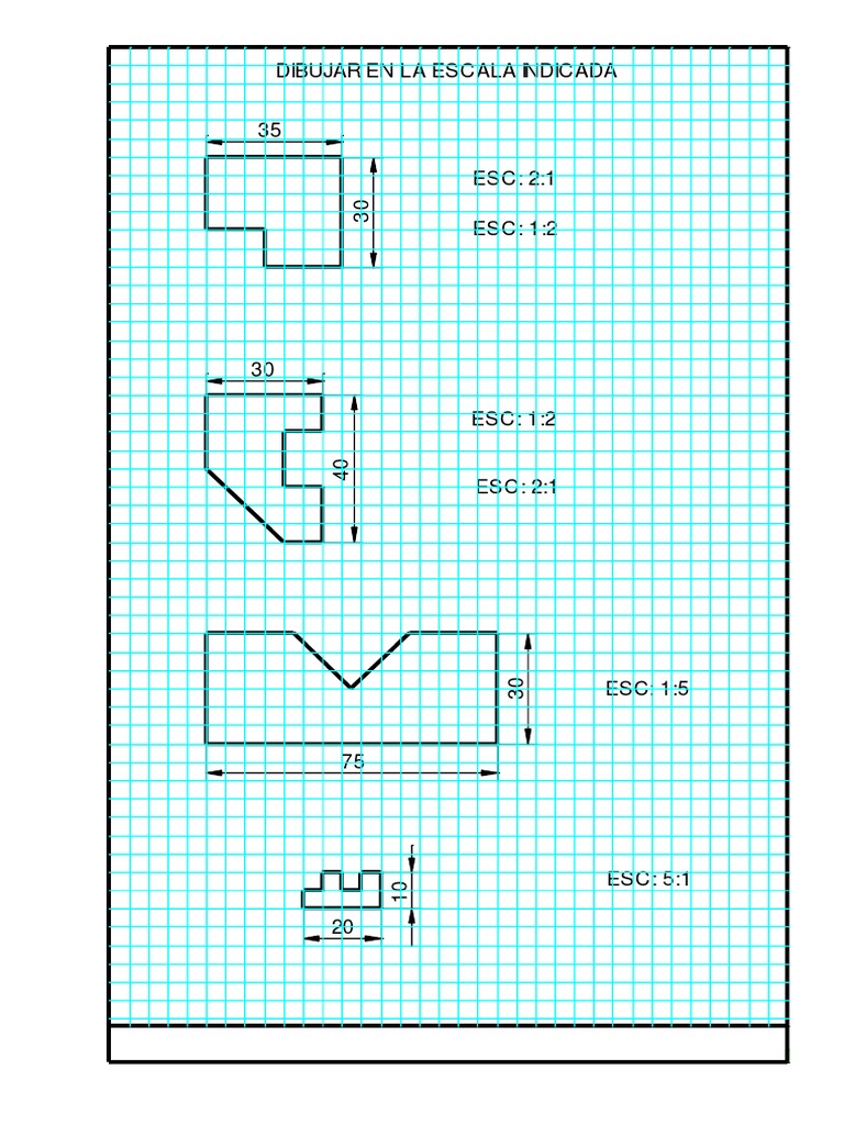 Representación gráfica de diferentes escalas para dimensiones dadas | PDF