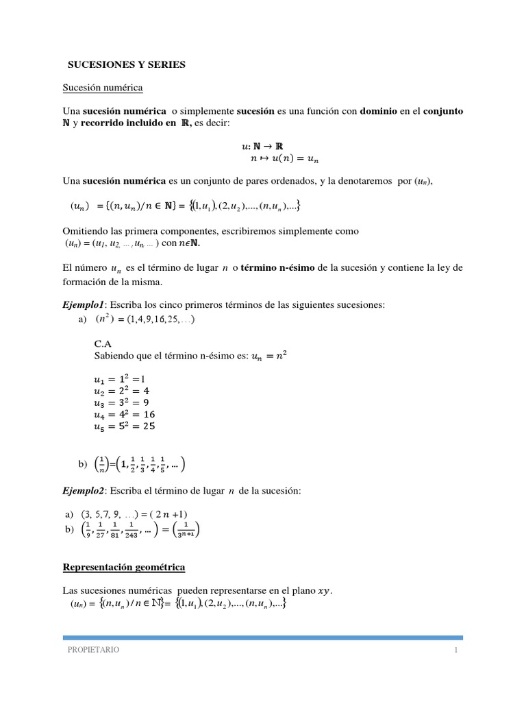 Teoría de Sucesiones | PDF | Límite (Matemáticas) | Matemáticas