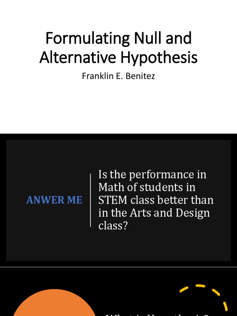 Formulating Null And Alternative Hypothesis Pdf Null Hypothesis