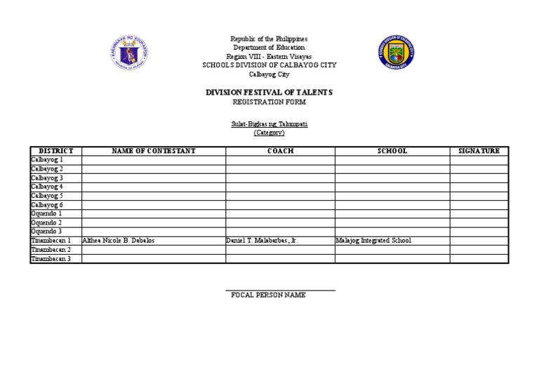 Dfot Registration Form | PDF