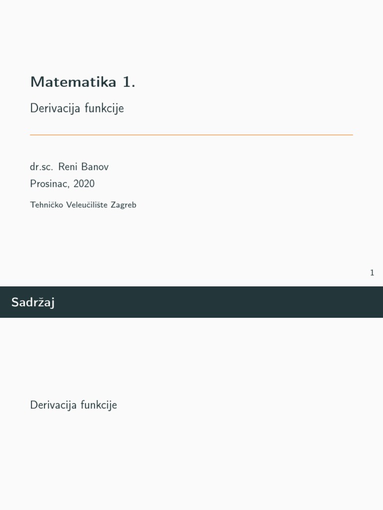 Derivacija Funkcije | PDF