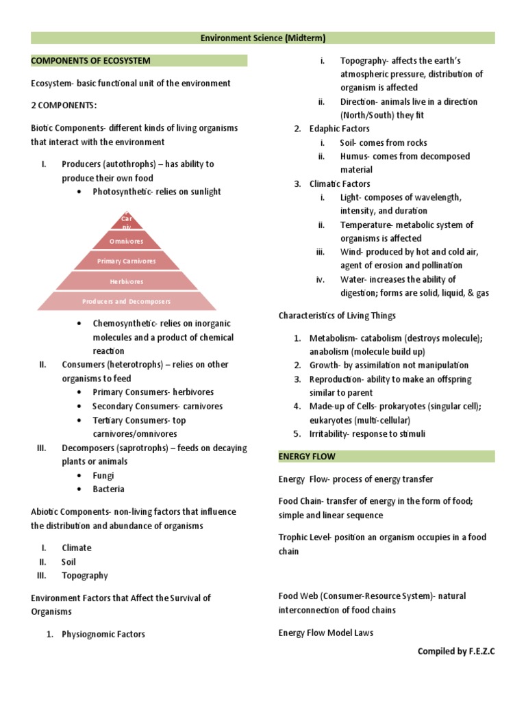 Environment Science Midterm Reviewer | PDF