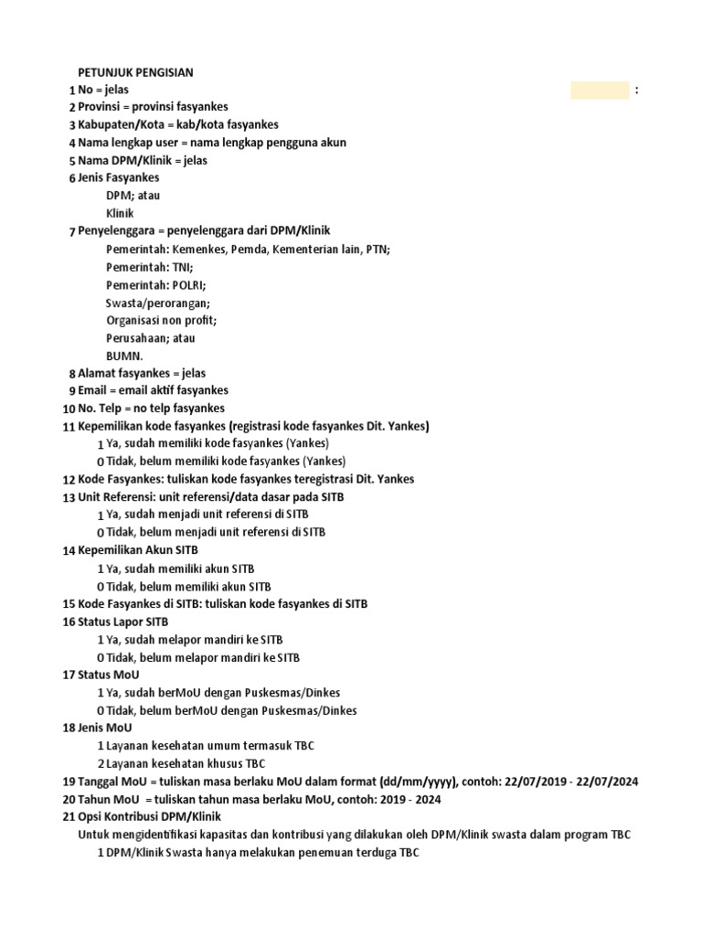 Format Identifikasi Kontribusi DPM Dan Klinik Dalam Program TBC | PDF | Pengelolaan Keuangan & Uang