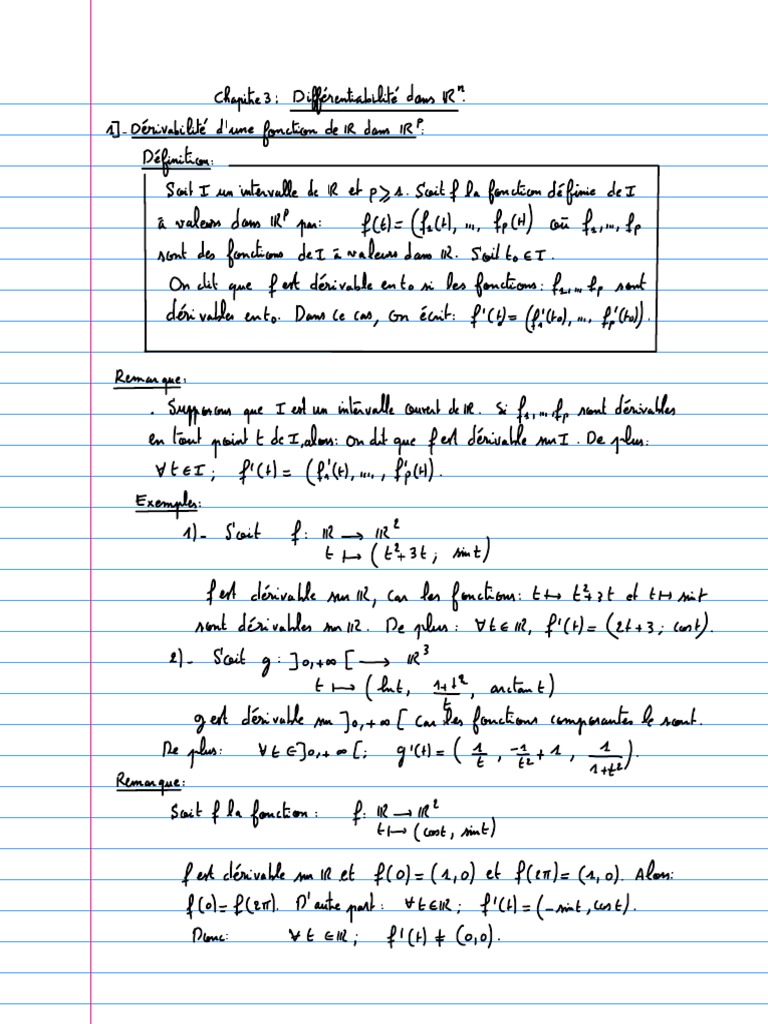 Cond. Suff. de Différentiabilité | PDF