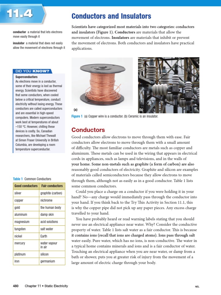 sp9 11 4 | PDF | Electrical Conductor | Insulator (Electricity)