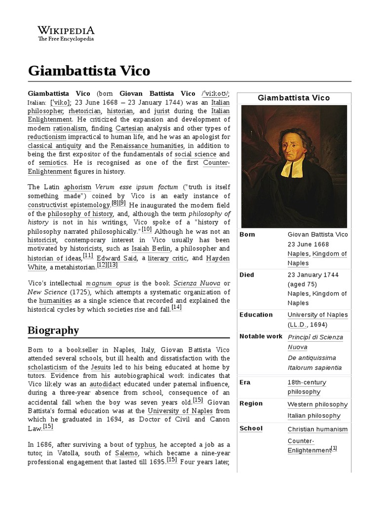 Giambattista Vico | Download Free PDF | Philosophical Movements | Metaphilosophy