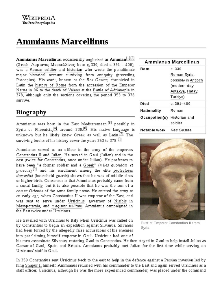 Ammianus Marcellinus | PDF | Roman Empire | Late Antiquity