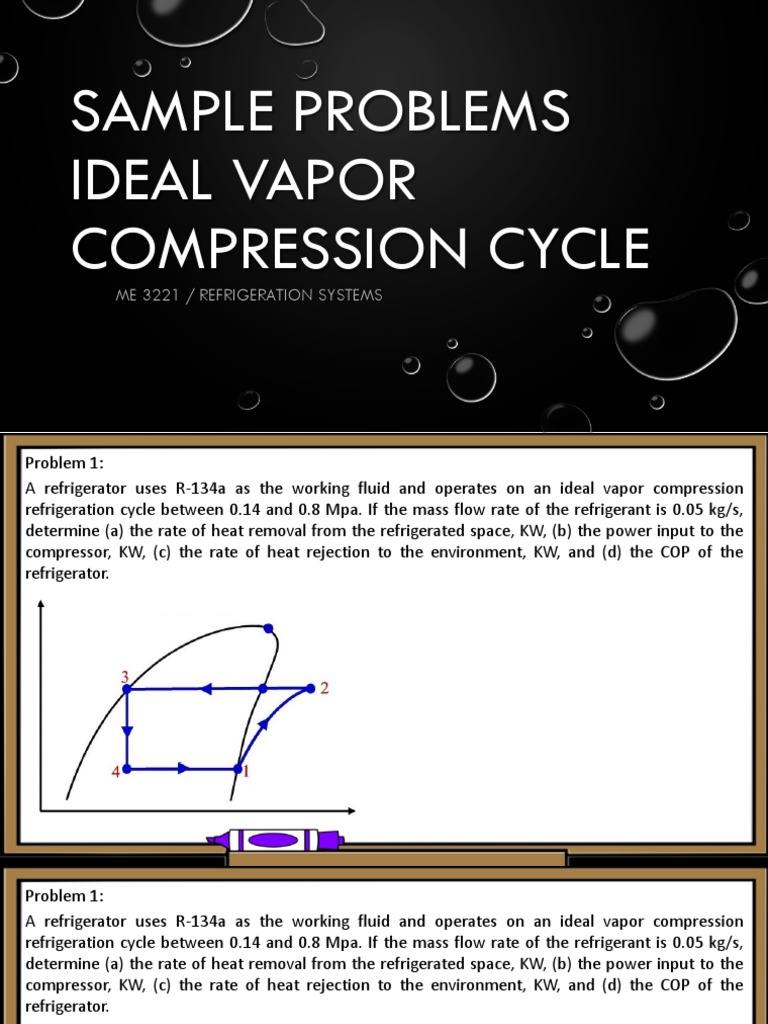 Problems Ideal Vapor Compression | PDF | Refrigeration | Refrigerator