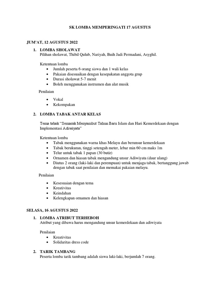 SK 17 Agustus | PDF