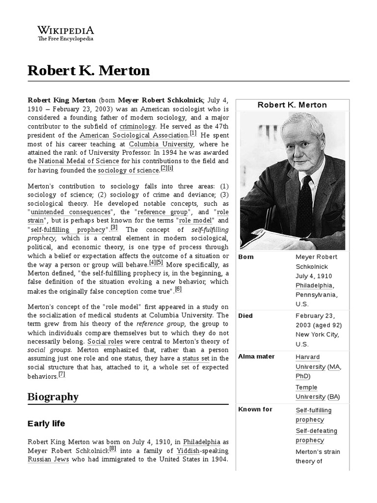 Robert K. Merton | PDF