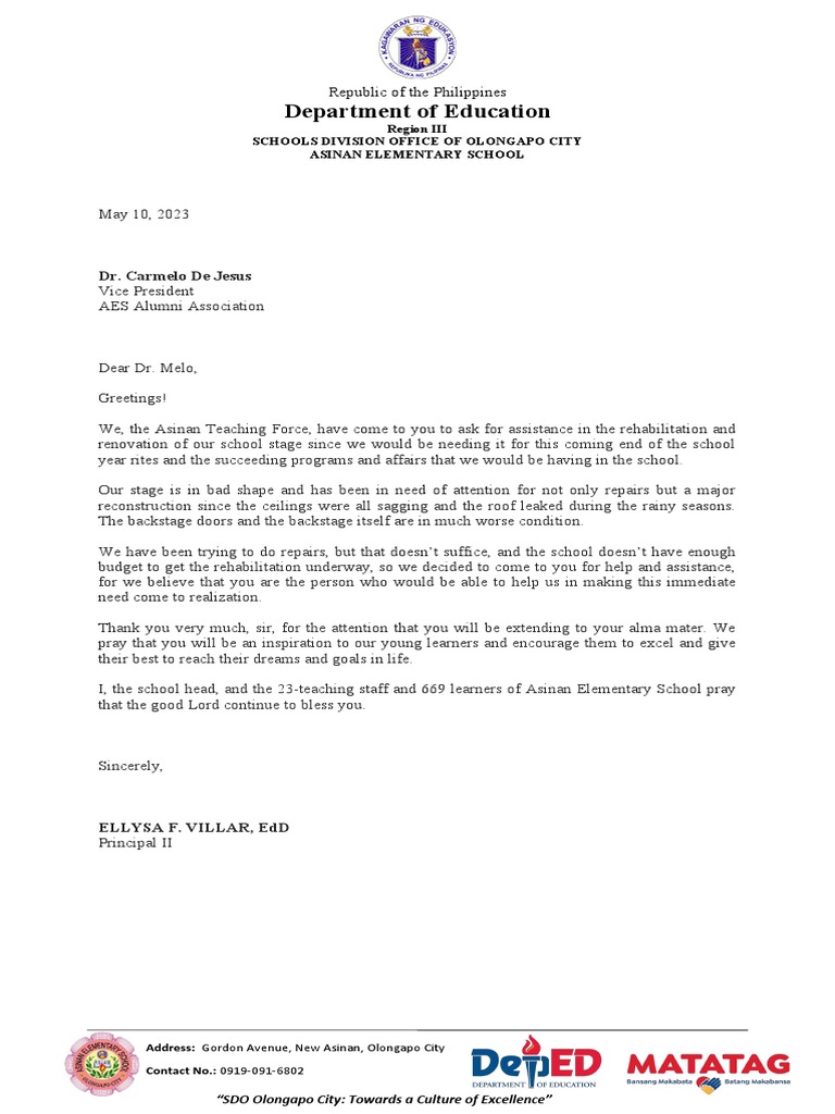 LETTER Stage-Request | PDF