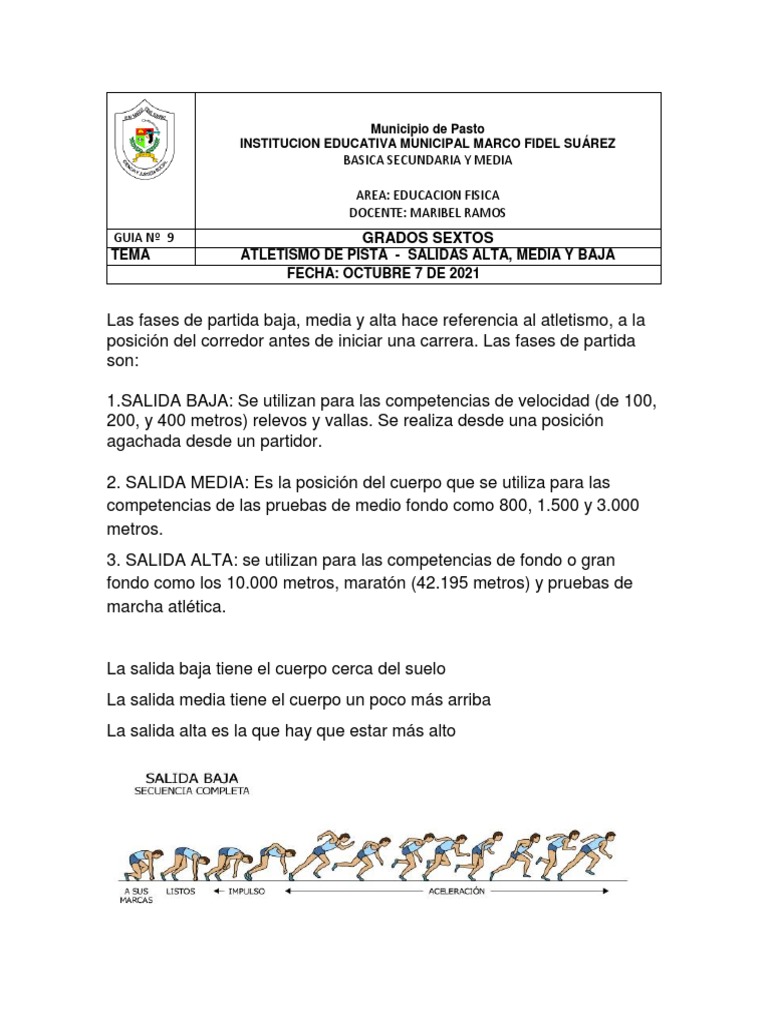 Tipos de Salidas en Atletismo | PDF