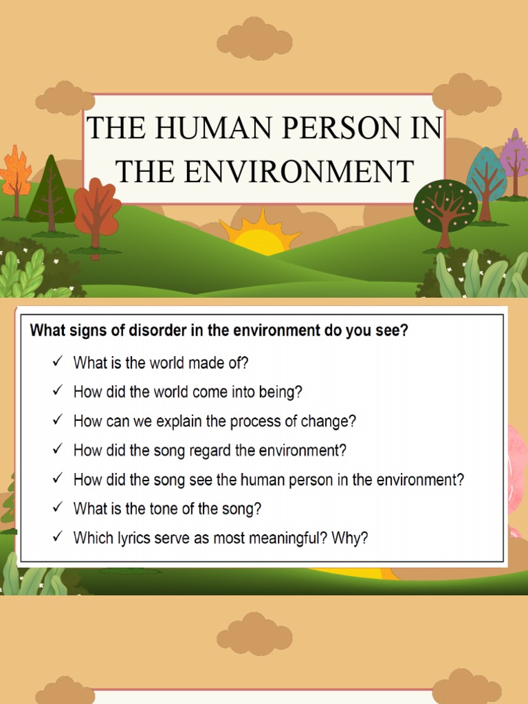 The Human Person in The Environment | PDF | Environmentalism | Natural ...