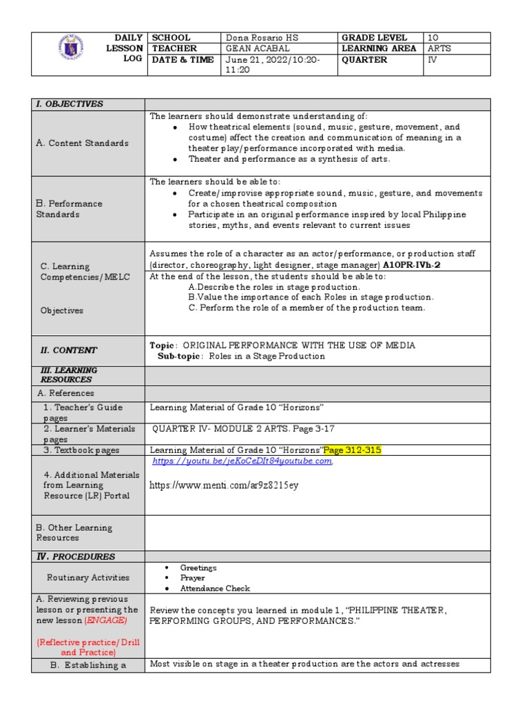 Cot2 Dll-Exemplar Gean Acabal | PDF