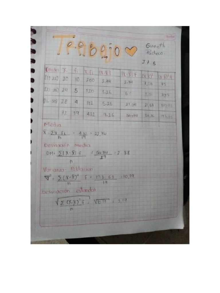 Estadistica Ginneth Pacheco | PDF