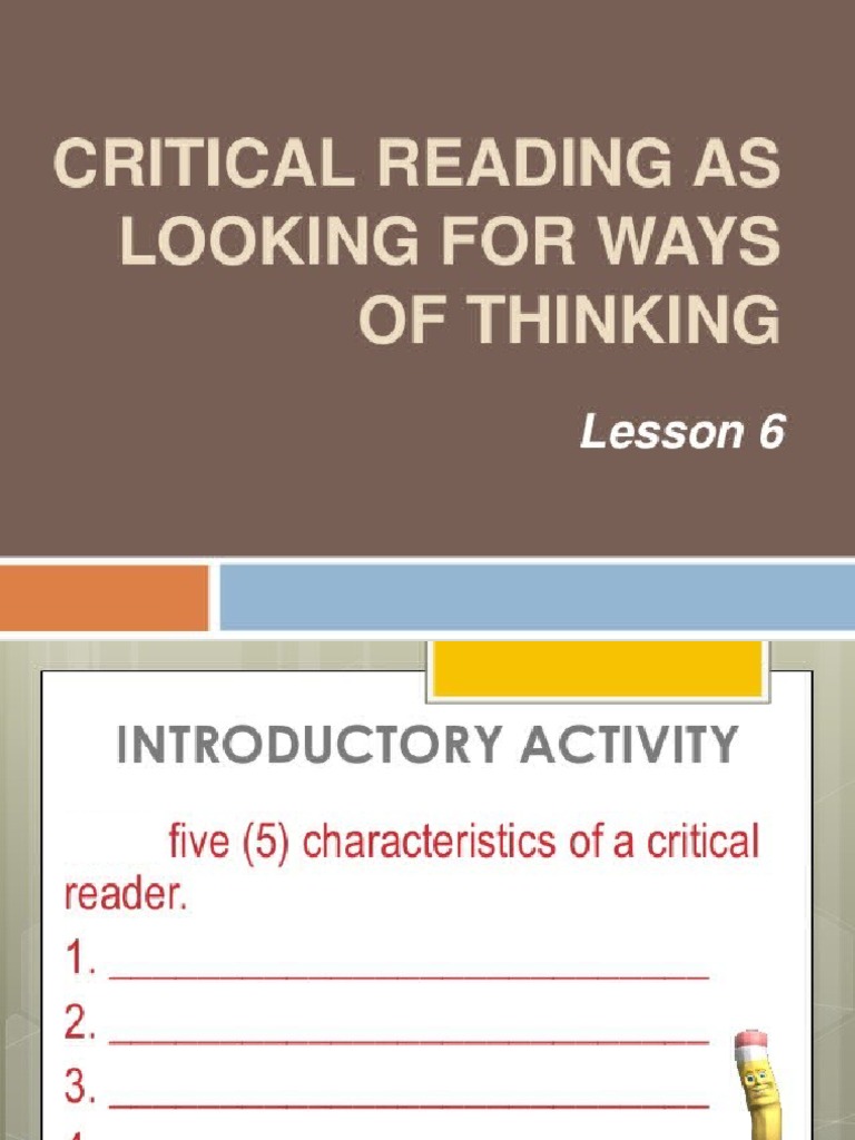 Critical Reading | PDF