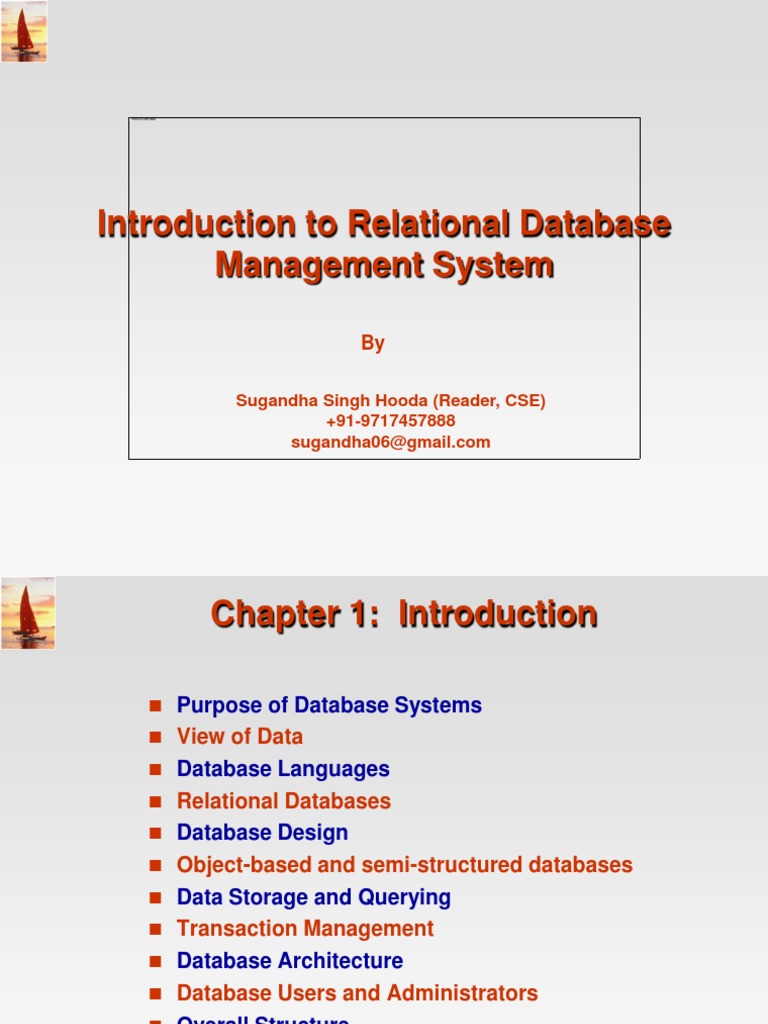 Introduction To Relational Database Management System: Sugandha Singh ...