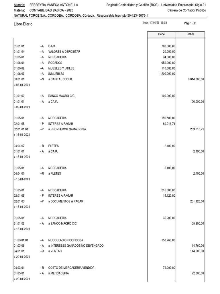 Libro Diario | PDF | Contabilidad | Sector privado