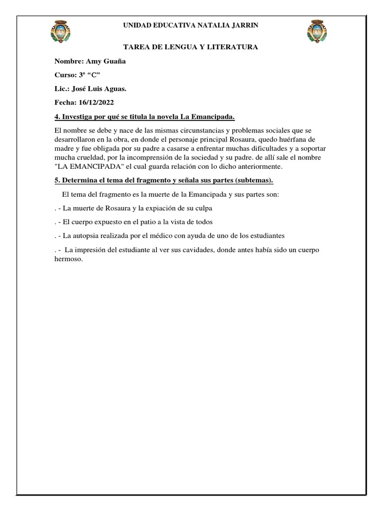 Tarea de Lenguaje | PDF