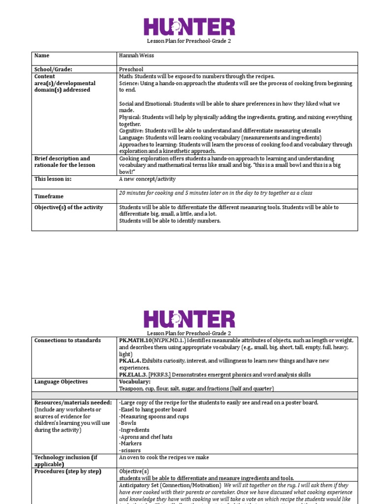 Math - Science Lesson Plan | PDF