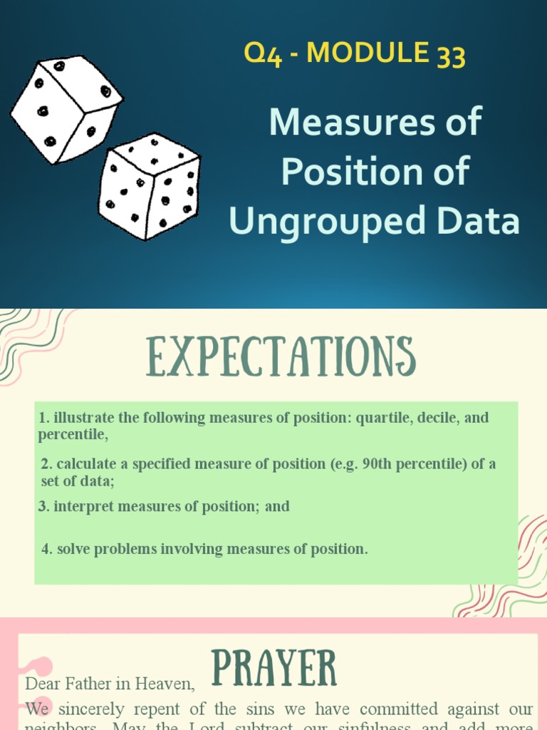 Q4 Module 33 Measures of Position of Ungrouped Data | PDF
