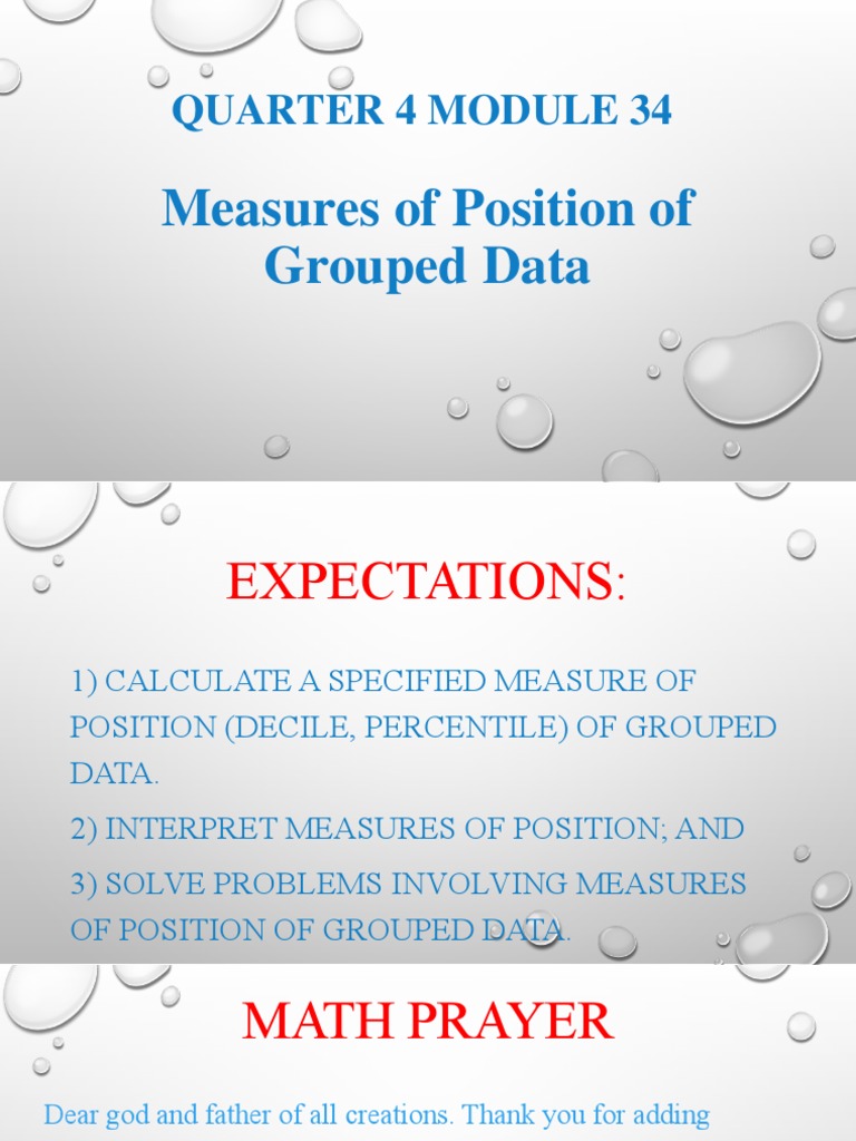Q4 Module 34 Measures of Position Group Data | PDF | Percentile ...