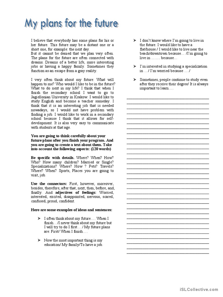 Writing About My Future Plans | PDF | Psychology