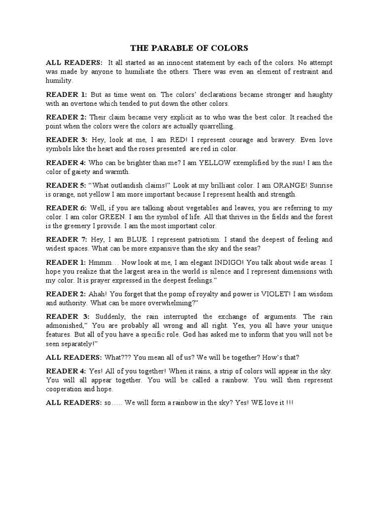 The Parable of Colors | PDF